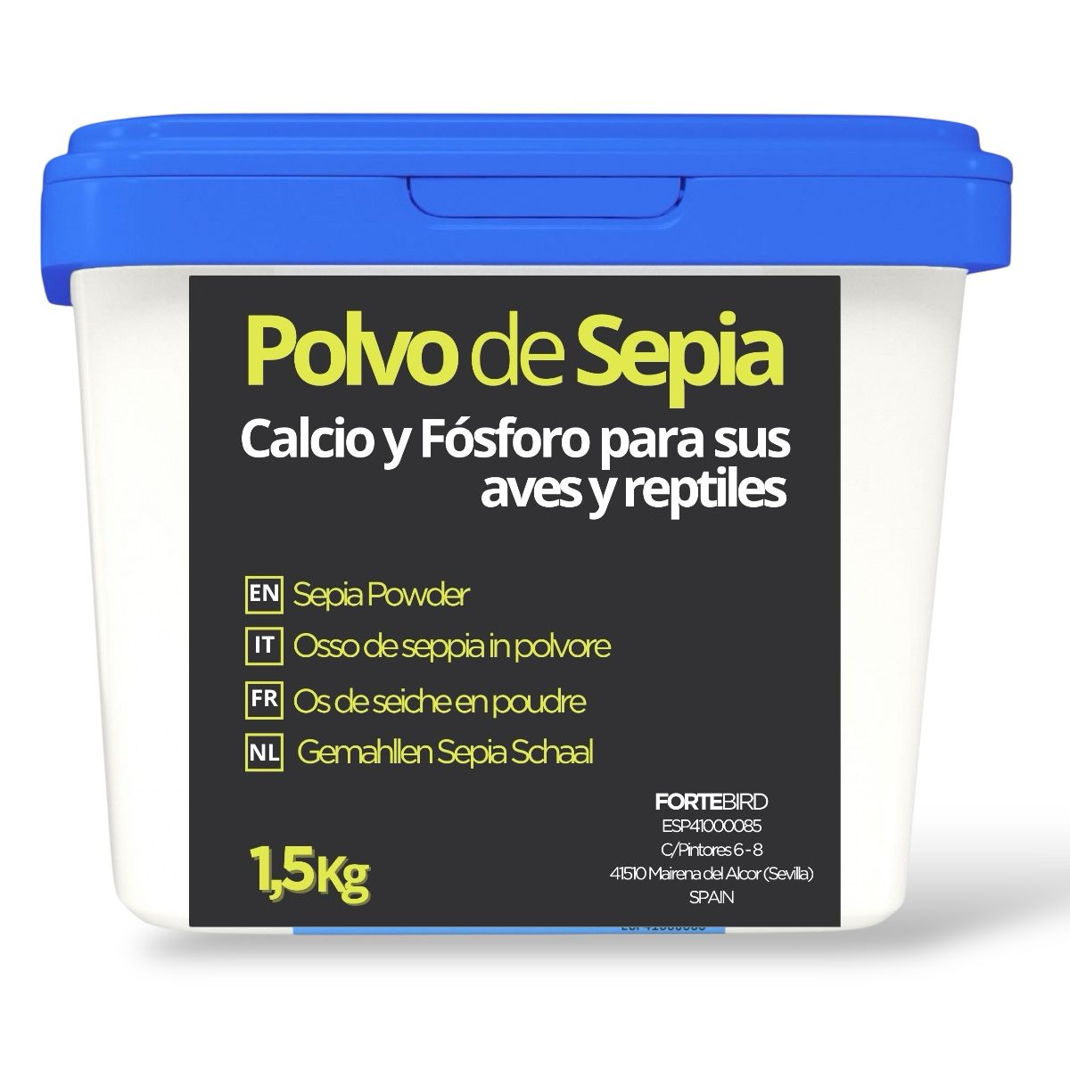 Polvo de Sepia 1,5 kg | Fuente natural de Calcio y Fósforo para sus aves